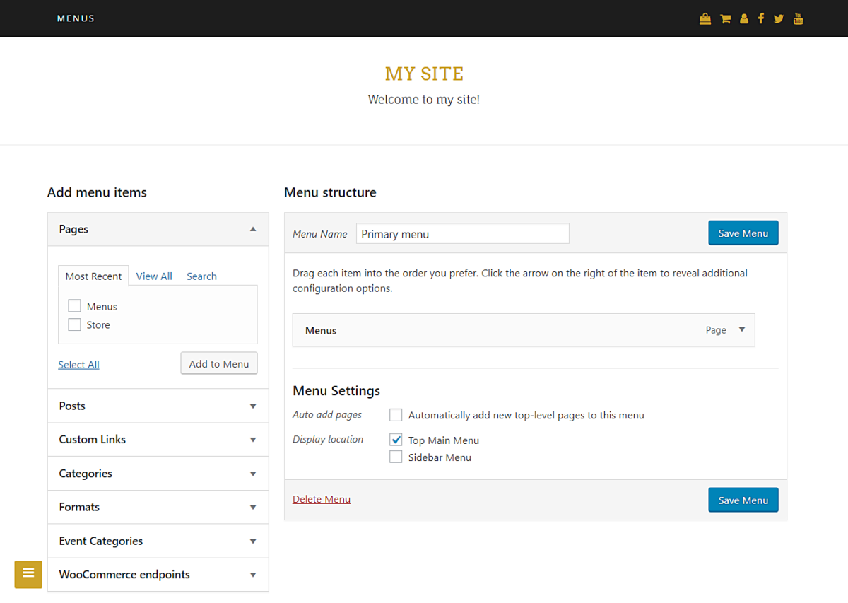 Wordpress Manage Nav Menus From The Frontend 