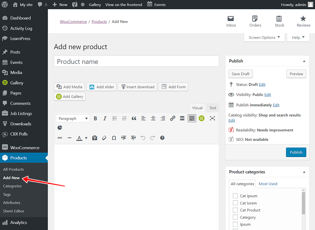 Create WooCommerce Products from the Frontend