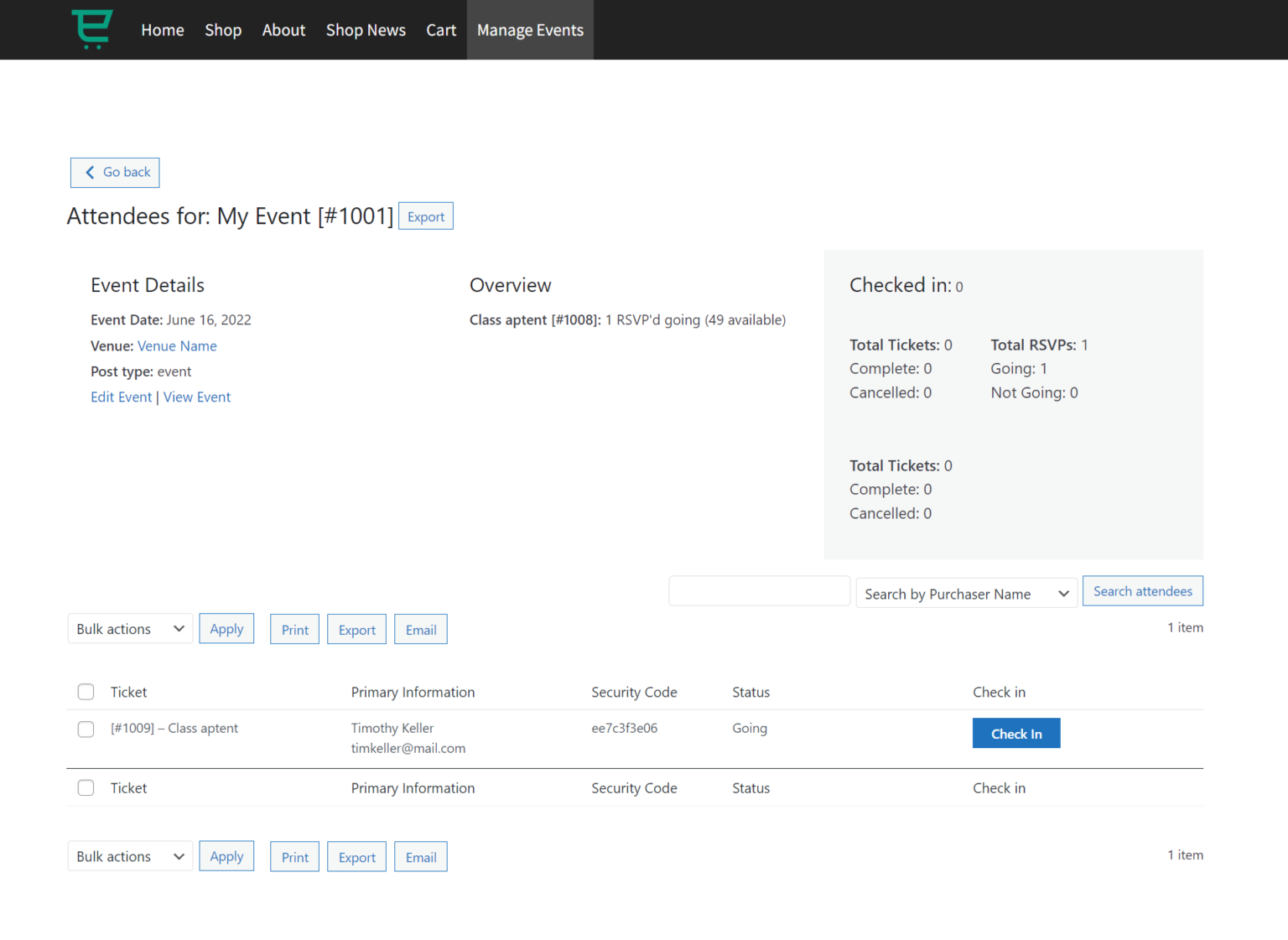The Events Calendar - Manage Attendees and Tickets on Frontend