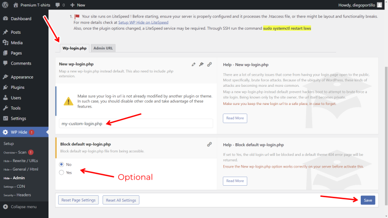 WordPress - How to Change the WP Admin URL
