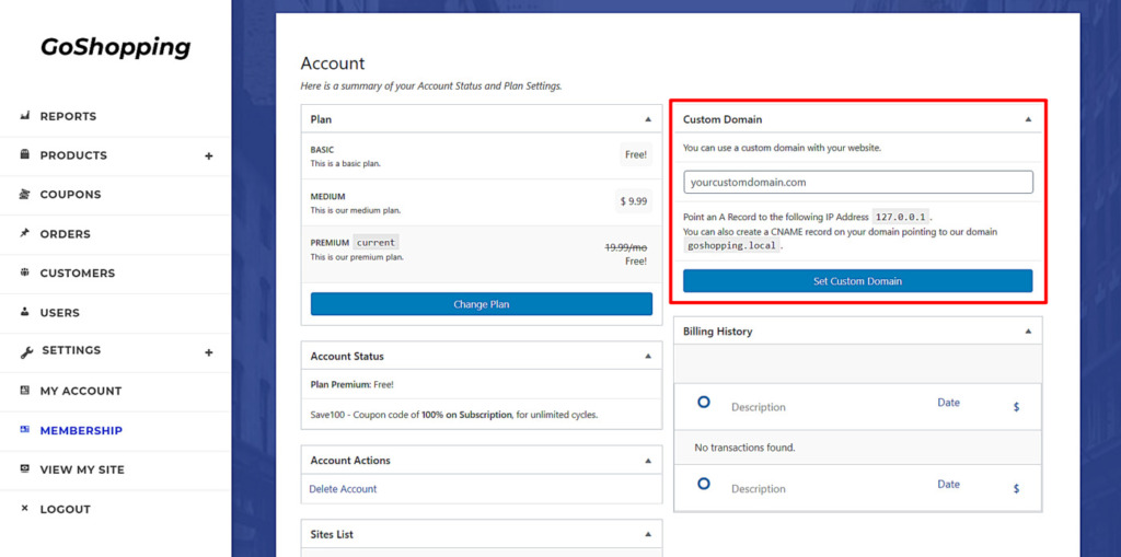 Set Up the WP Ultimo Membership Page on the Frontend Dashboard