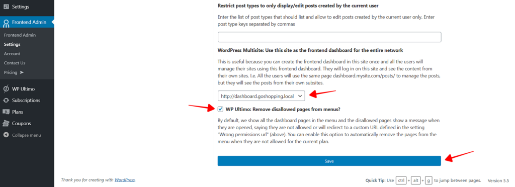 Create Frontend Dashboard With Wp Ultimo And Wp Multisite