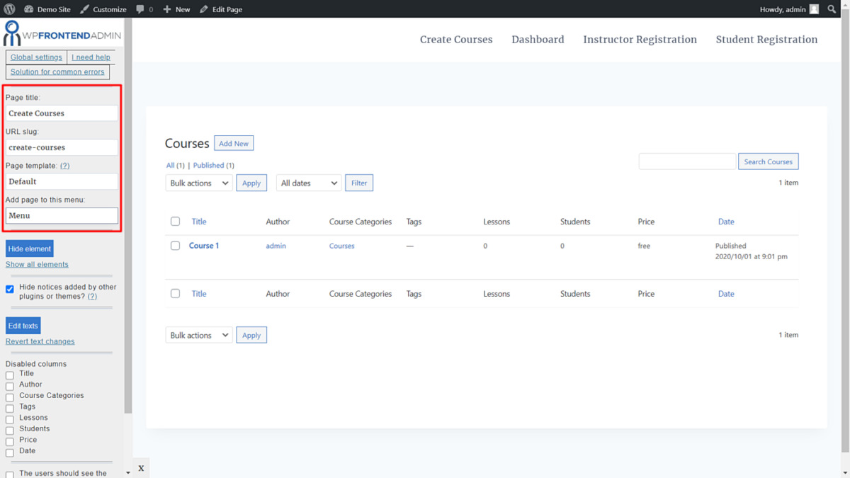 Tutor LMS - Allow Instructors to Create Courses on the Frontend
