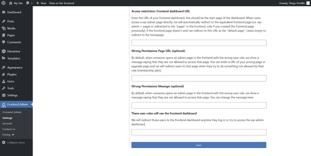 Understanding the Access Restrictions - WP Frontend Admin
