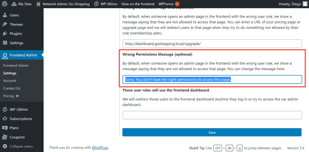 How to Integrate WP Frontend Admin and WP Ultimo