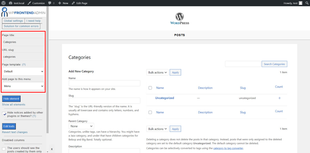 WordPress - Manage Post Categories and Tags on the Frontend - WP Frontend Admin