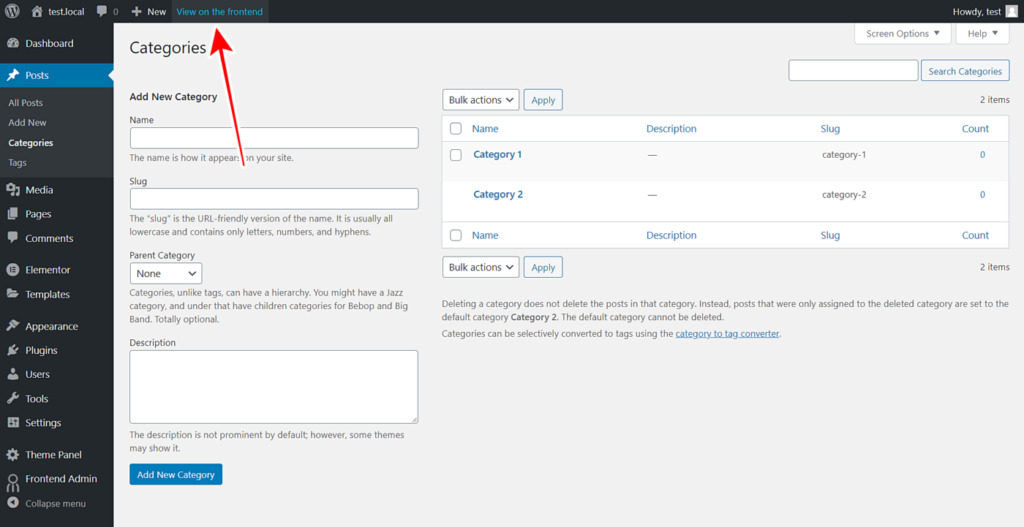 WordPress - Manage Post Categories and Tags on the Frontend - WP Frontend Admin