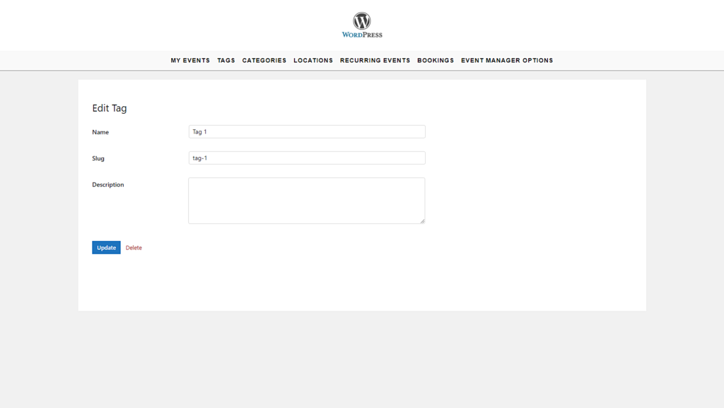 Events Manager - Manage Event Categories and Tags on the Frontend