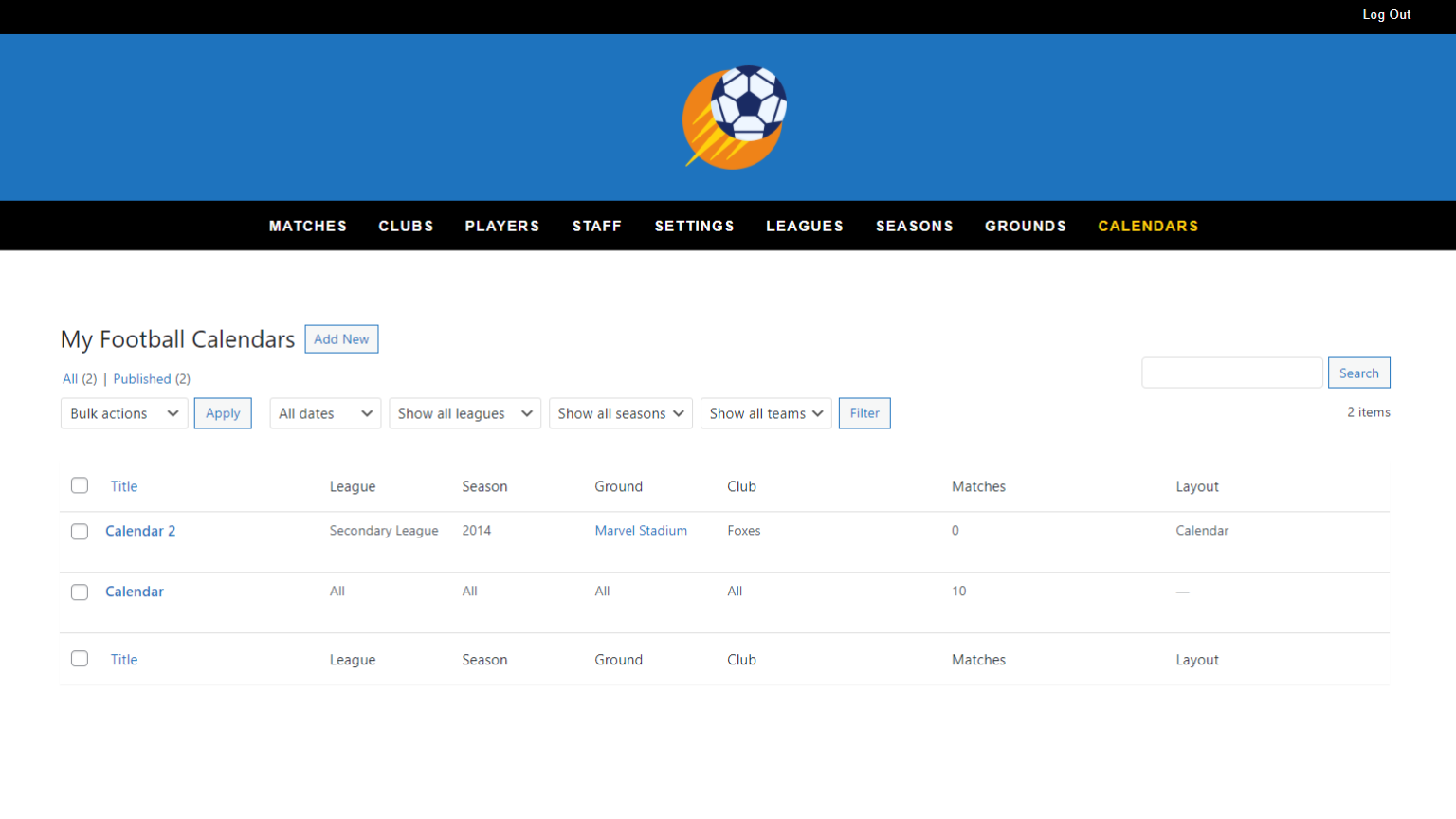 How to Manage SportsPress Football Calendars on the Frontend