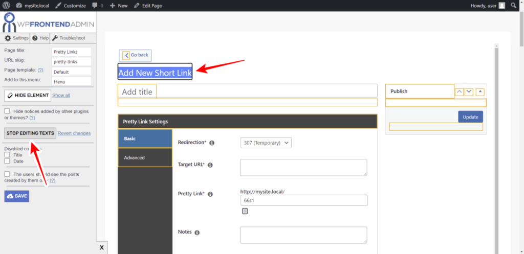 How to Create Pretty Links on the Frontend - WP Frontend Admin