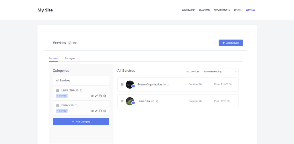 Allow Users to Manage Amelia Services on the Frontend