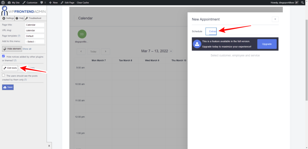 Amelia - How to Show the Calendar on the Frontend - WP Frontend Admin