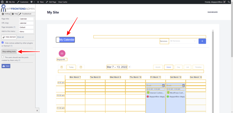 Amelia - How to Show the Calendar on the Frontend - WP Frontend Admin