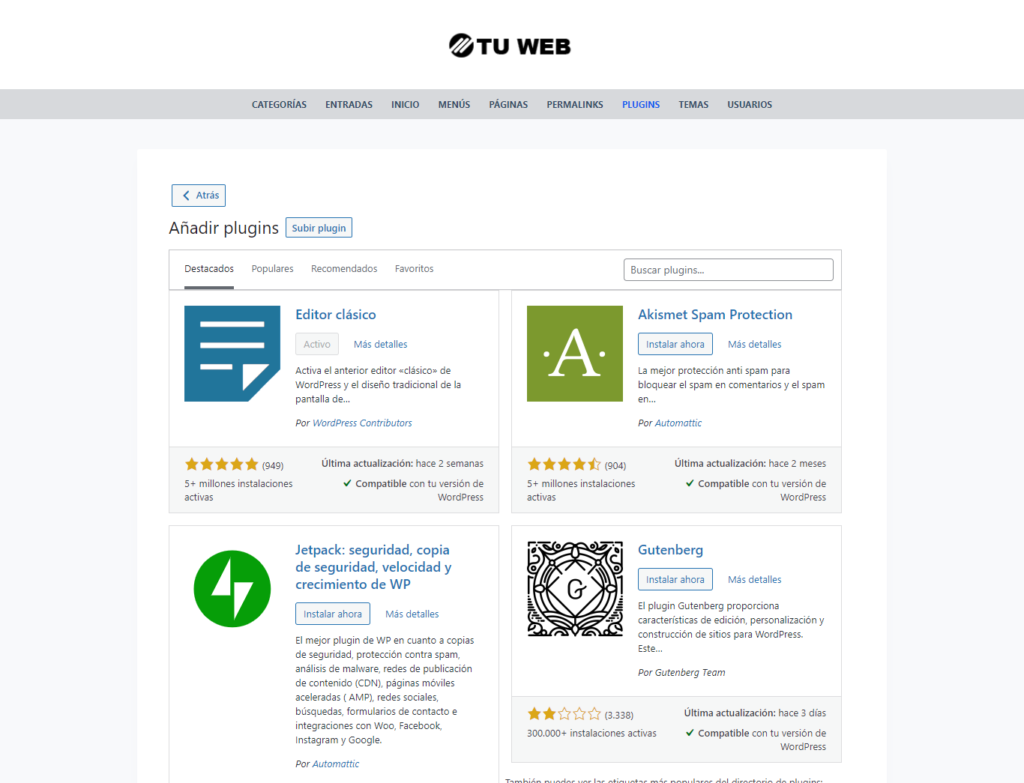 WordPress - Cómo Instalar Plugins desde el Frontend