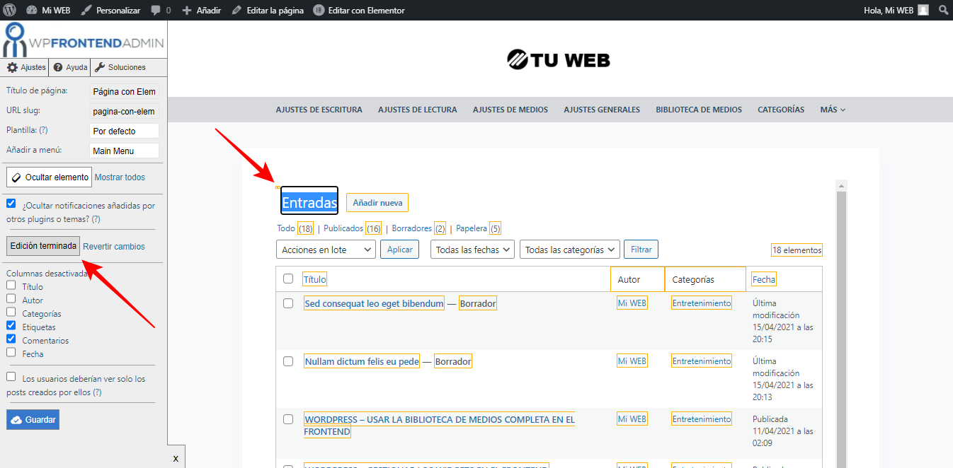 WordPress - Cómo Crear un Frontend Dashboard con Elementor