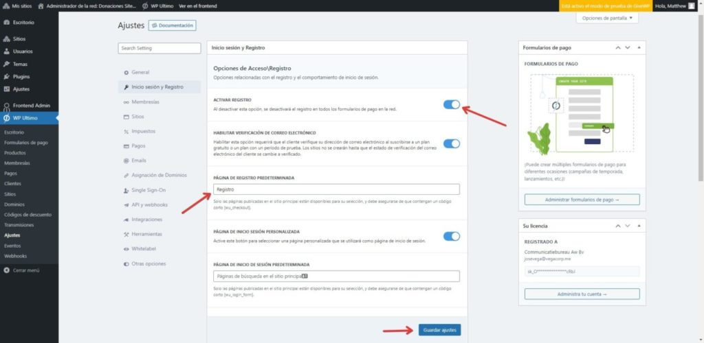 WP Ultimo - Crear Página de Registro Personalizada con Elementor