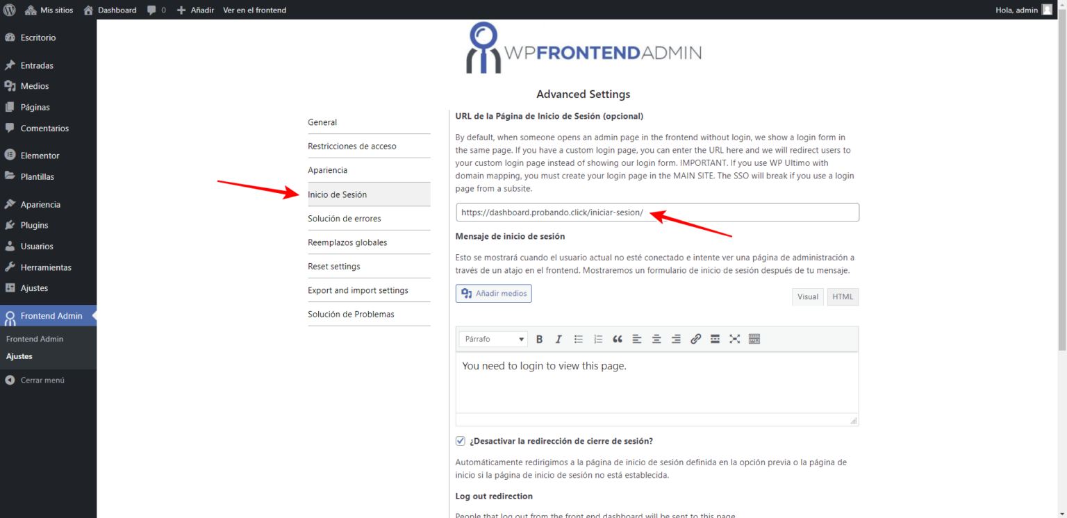 WordPress - Cómo Crear un Frontend Dashboard Personalizado con Elementor